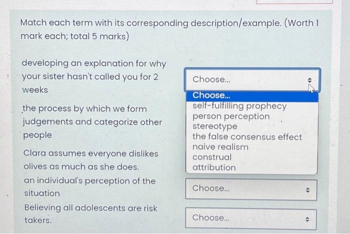 Solved Match each term with its corresponding | Chegg.com