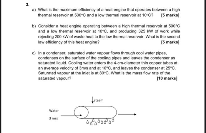 Solved 3. a) What is the maximum efficiency of a heat engine | Chegg.com