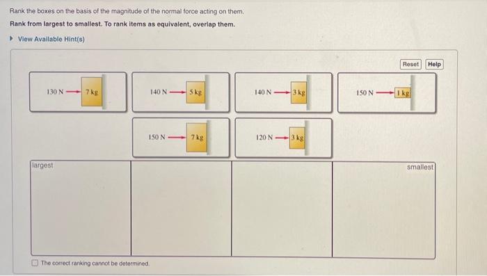 Solved Rank the boxes on the basis of the magnitude of the | Chegg.com