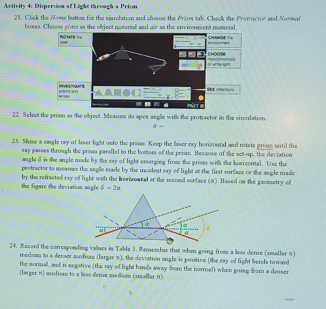 Solved 15. Reset the simulation. Check the Ray and Normal | Chegg.com