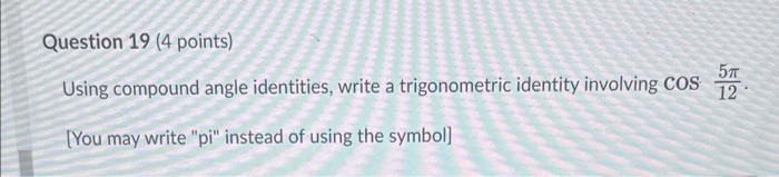 Solved Using compound angle identities, write a | Chegg.com