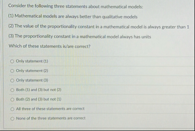 Solved Consider the following three statements about | Chegg.com