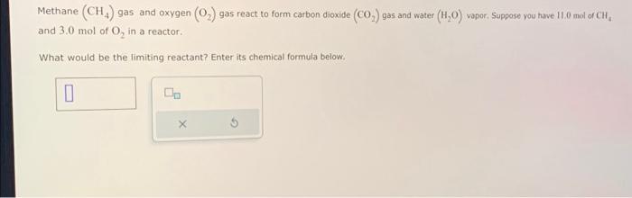 Solved Methane (CH4) gas and oxygen (O2) gas react to form | Chegg.com