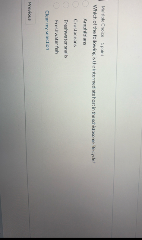Solved Multiple Choice 1 ﻿pointWhich of the following is the | Chegg.com
