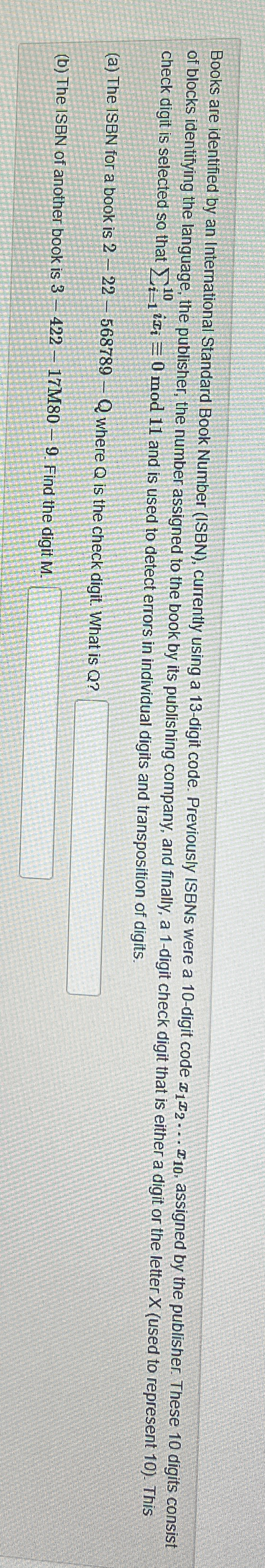 Solved Books are identified by an International Standard | Chegg.com