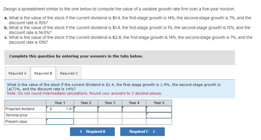 Solved Design a spreadsheet similar to the one below to | Chegg.com