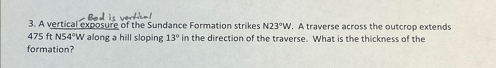 A vertical exposure of the Sundance Formation strikes | Chegg.com