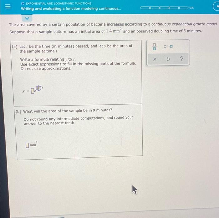 Solved O EXPONENTIAL AND LOGARITHMIC FUNCTIONS Writing and | Chegg.com