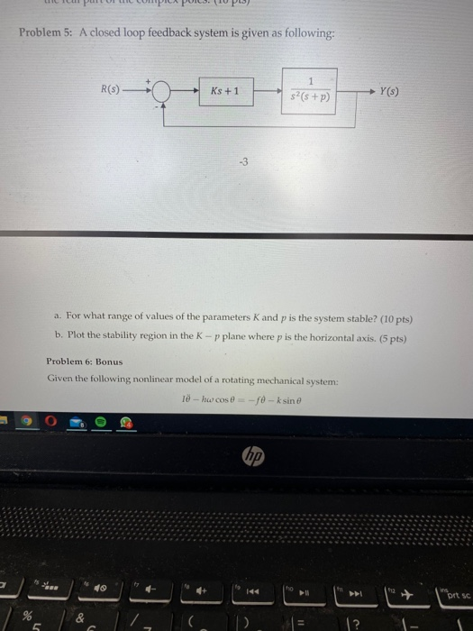Solved Problem 5: A closed loop feedback system is given as | Chegg.com