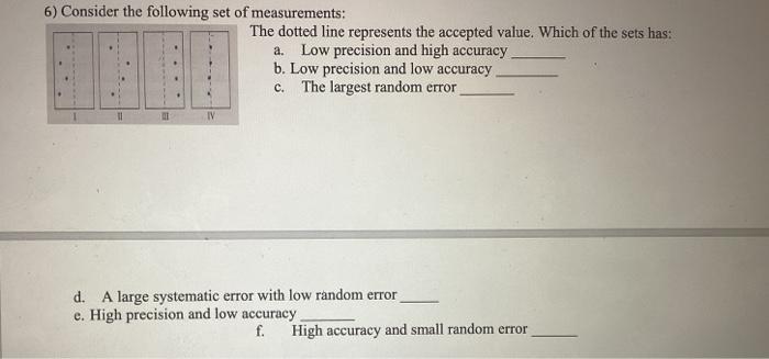 Solved 6) Consider the following set of measurements: The | Chegg.com