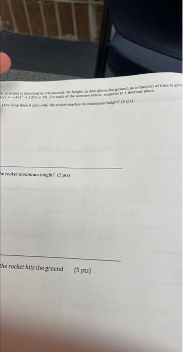 Solved how long does it take to reach maximum height?, what | Chegg.com