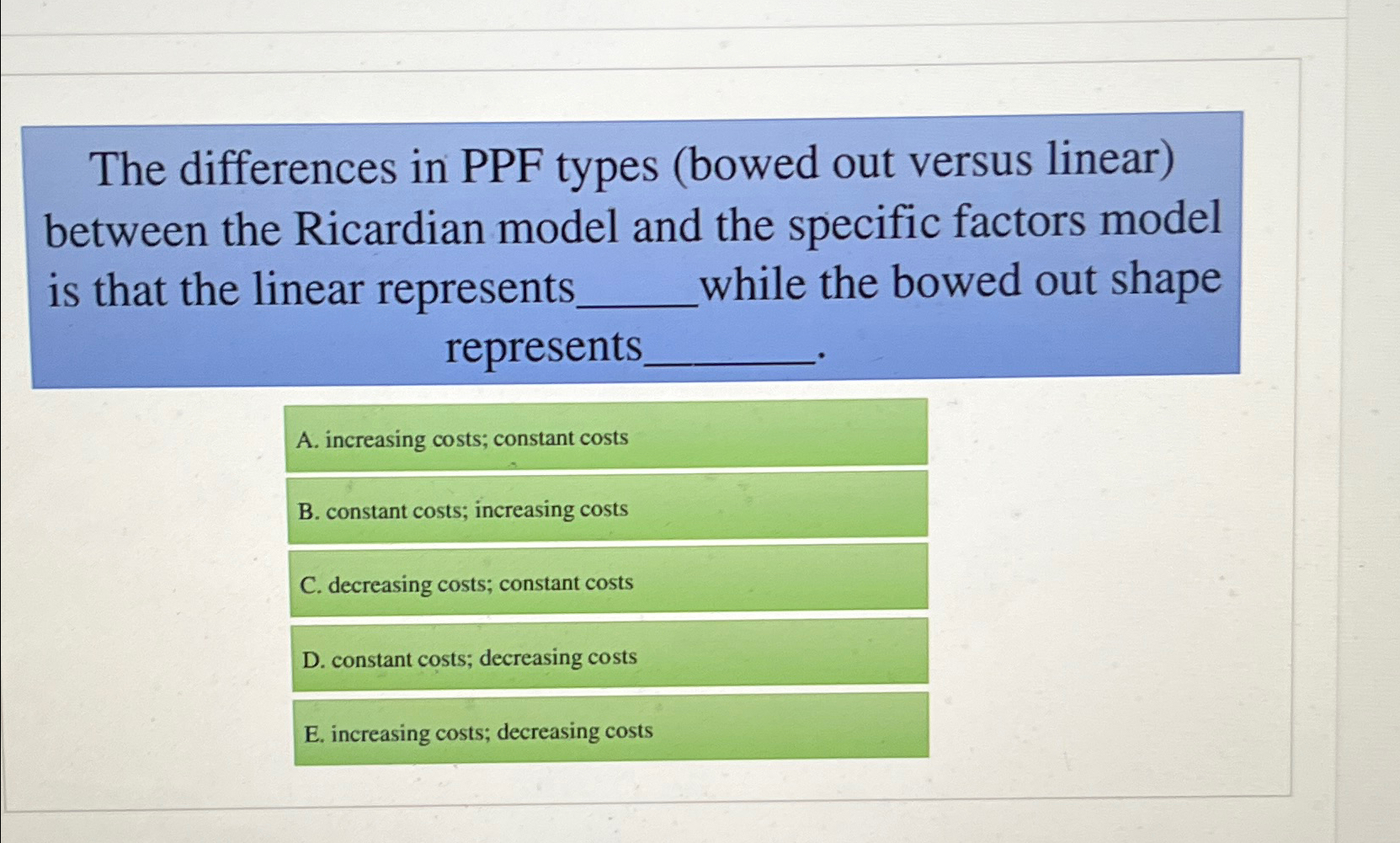 Solved The differences in PPF types (bowed out versus | Chegg.com