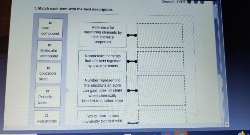 Solved Question 1 of 3 1. Match each term with the best | Chegg.com