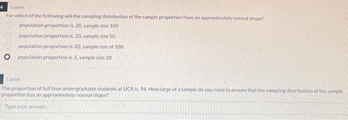 Solved For which of the following will the sampling | Chegg.com
