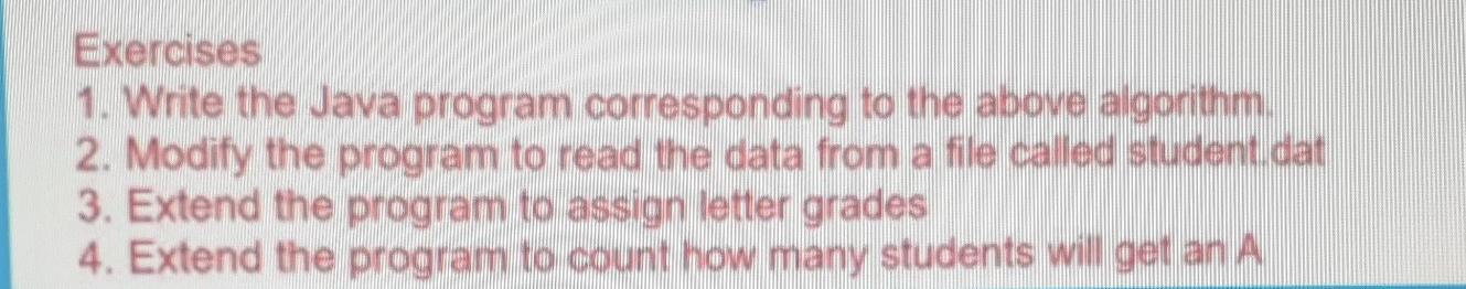 Solved Exercises 1. Write the Java program corresponding to | Chegg.com