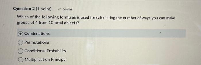Solved Which of the following formulas is used for | Chegg.com