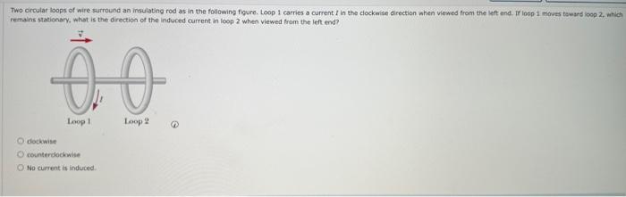 Solved Two circular loops of wire surround an insulating rod | Chegg.com