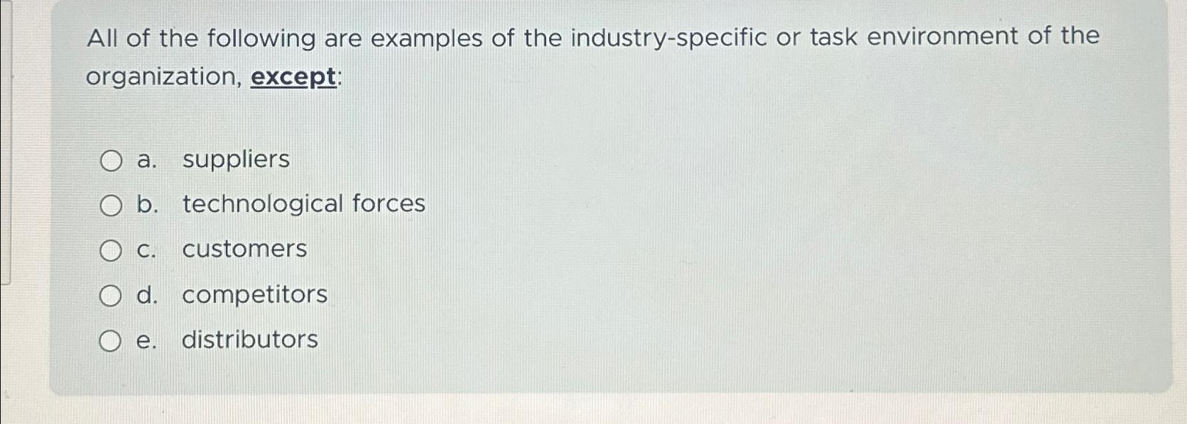 Solved All of the following are examples of the | Chegg.com