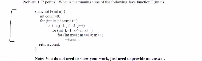 Solved Problein 1 7 Points What Is The Ruuming Time Of 