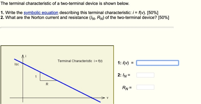 Solved The terminal characteristic of a two-terminal device | Chegg.com