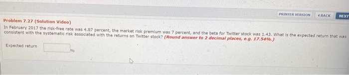 Solved PRINTER VERSION RACK NEXT Problem 7.27 (Solution | Chegg.com