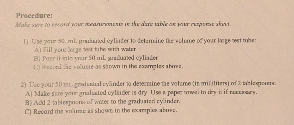 Part 1 - Taking Measurements Record all measurements | Chegg.com