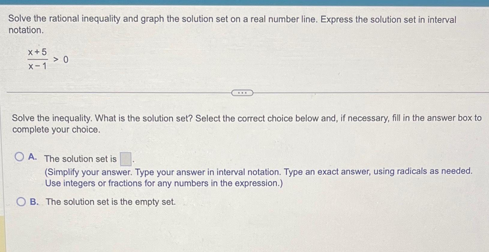 Solved Solve the rational inequality and graph the solution | Chegg.com