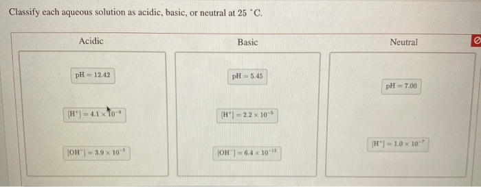 Solved Classify each aqueous solution as acidic, basic, or | Chegg.com