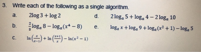 Solved a. 3. Write each of the following as a single | Chegg.com