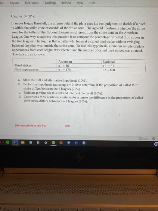 Solved Gn Layout References Mailings Review View Help
