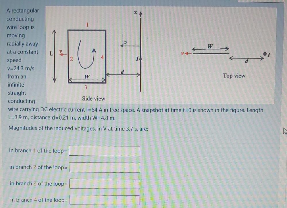 Solved ZA A rectangular conducting wire loop is moving | Chegg.com