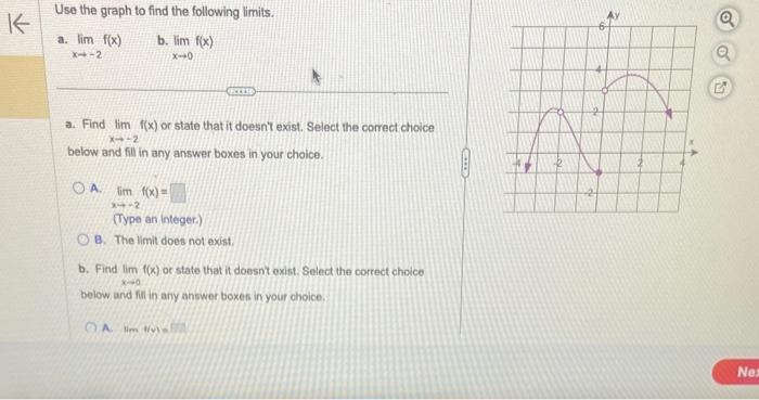[Solved]: Use the graph to find the following limits. a.