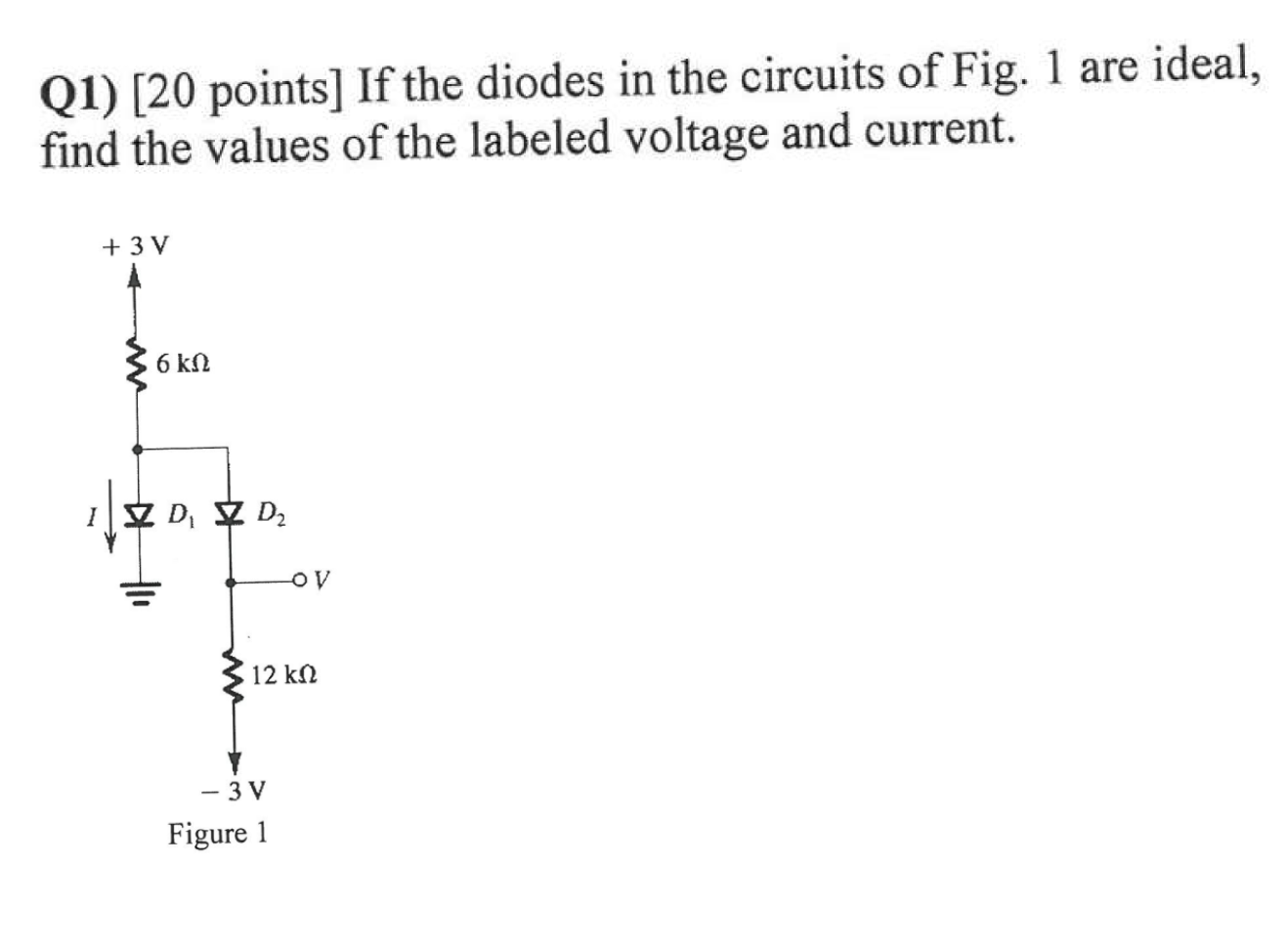 Solved Q1) [20 ﻿points] ﻿If the diodes in the circuits of | Chegg.com
