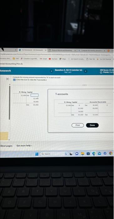 T-accounts | Chegg.com