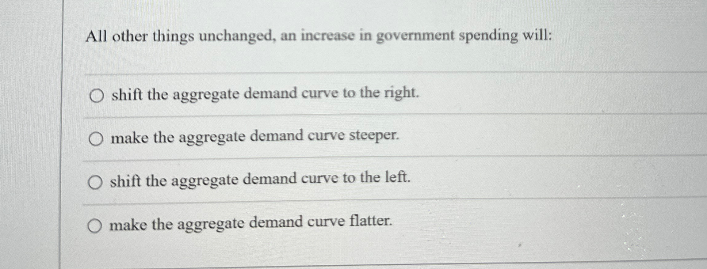 Solved All other things unchanged, an increase in government | Chegg.com