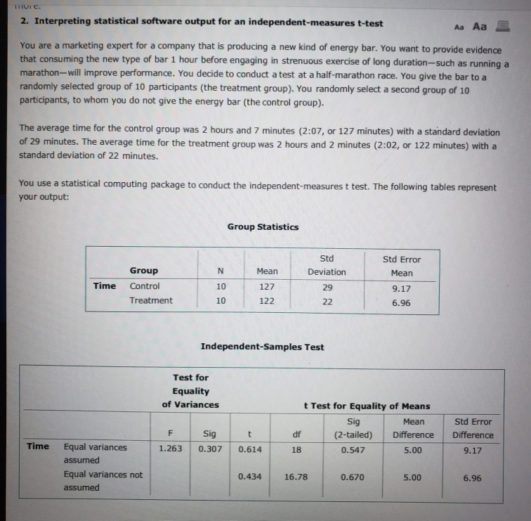 Solved 11101C 2. Interpreting statistical software output | Chegg.com