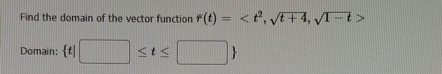 Solved Find the domain of the vector function F(t)