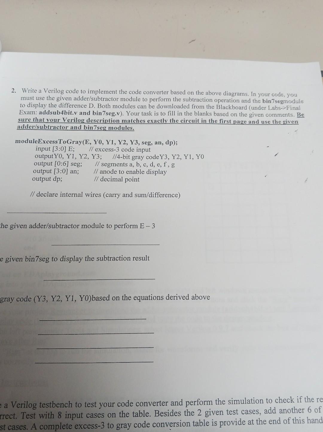 Solved excess-3 code to binary code by subtracting the | Chegg.com Solved excess-3 code to binary code by subtracting the | Chegg.com