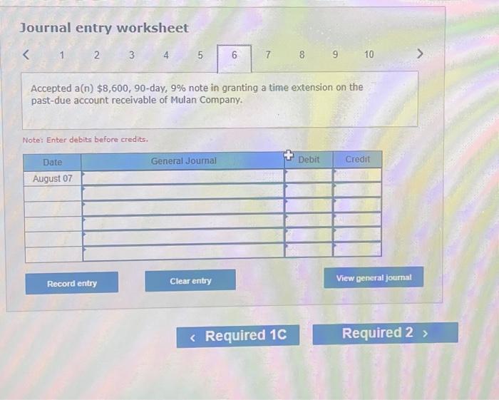Solved Journal entry worksheet Accepted a(n)÷5,100,7%,90-day | Chegg.com