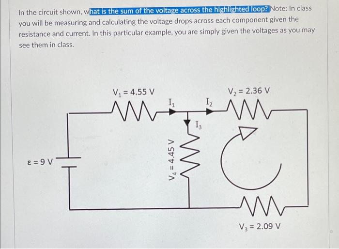 Solved In the circuit shown, what is the sum of the voltage | Chegg.com