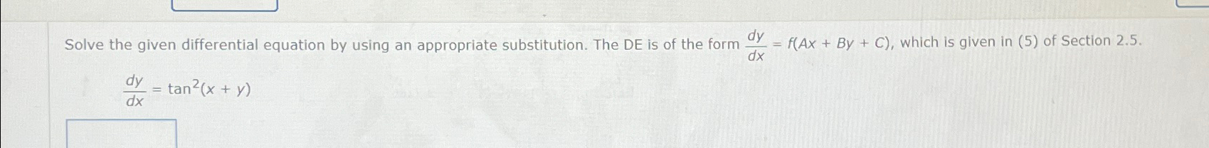 Solved Solve the given differential equation by using an | Chegg.com