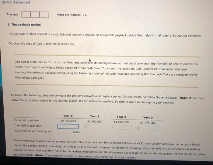 Solved Back to Assignment Attempts: Keep the Highest: /4 6. | Chegg.com
