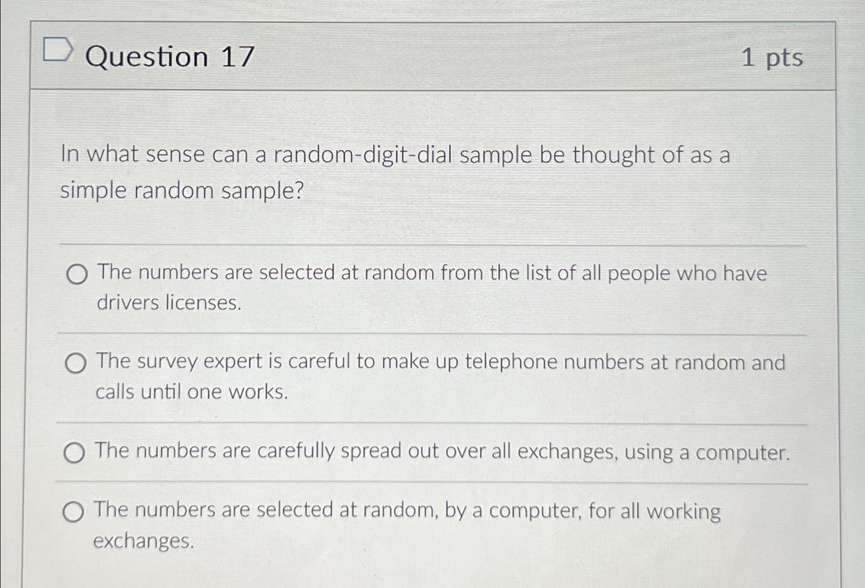 Solved Question 17\\n1pts\\nIn what sense can a | Chegg.com