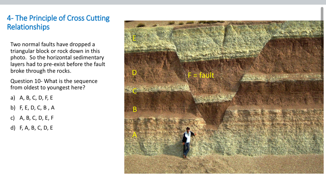 Solved 4- ﻿The Principle of Cross Cutting RelationshipsTwo | Chegg.com
