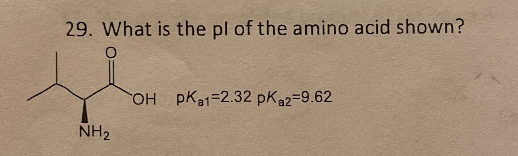 Solved What is the pl of the amino acid | Chegg.com