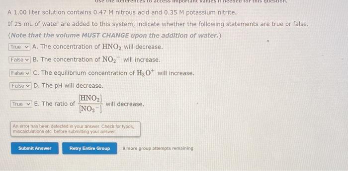 Solved A 1.00 liter solution contains 0.47M nitrous acid and | Chegg.com