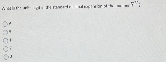 Solved What is the units digit in the standard decimal | Chegg.com