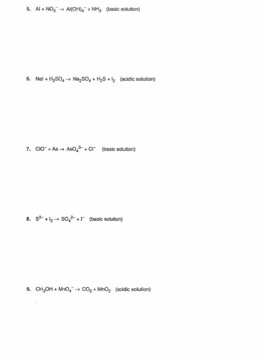 Solved Problem Set On separate sheets of paper, balance the | Chegg.com