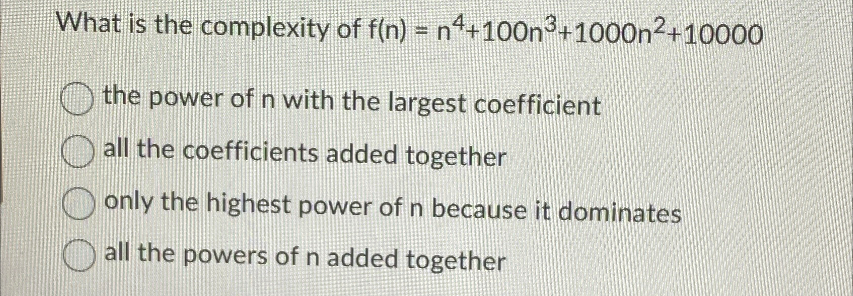 Solved What is the complexity of | Chegg.com