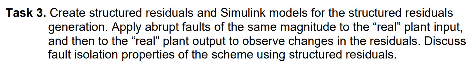 Solved Task 3 create Structured Residuals And Simulink